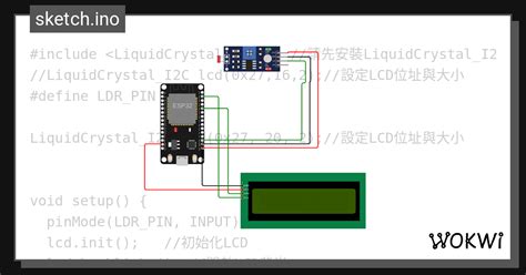 光敏電阻test01 Wokwi ESP32 STM32 Arduino Simulator