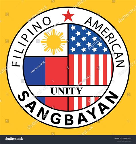Pilipino American Flag Logo Unity Badge Stock Vector Royalty Free Shutterstock