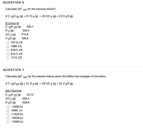 Solved Calculate ΔSrxn for the reaction below C H Chegg