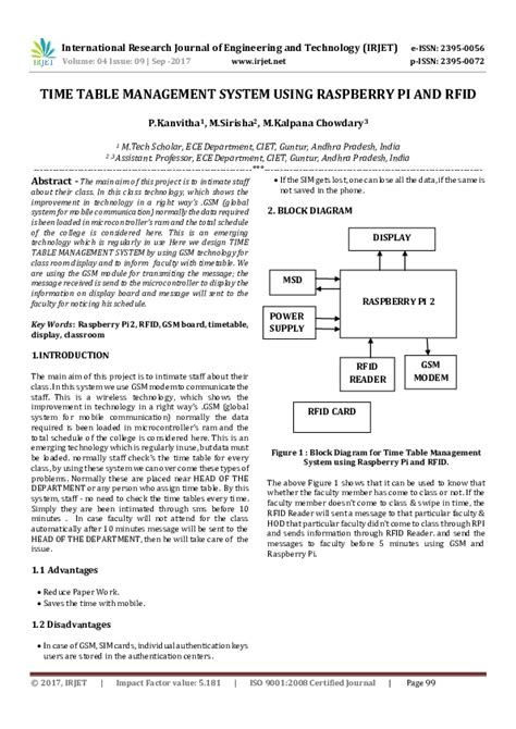pdf time table management system using raspberry pi and rfid