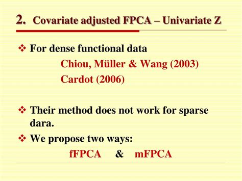 Ppt Covariate Adjusted Functional Principal Component Analysis Fpca For Longitudinal Data