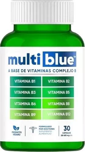 Complejo B Vitamina B1 B2 B3 B5 B6 B9 B12 30 Caps Multiblue Sabor Sin