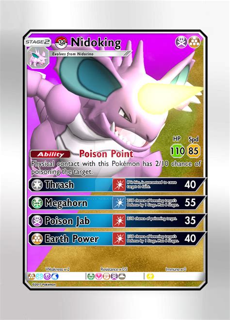 Pokemon Card 34 Nidoking By Nova Nebulas On Deviantart