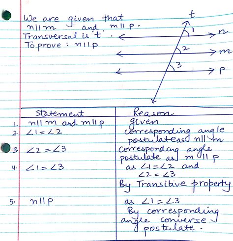 Solved Prove The Two Lines Parallel To A Third Line Theorem For Three Coplanar Lines Using A