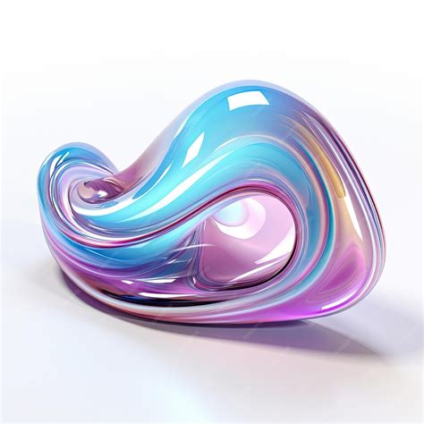 Premium Ai Image 3d Fluid Holographic Iridescent Bubble Shape Isolated Abstract Liquid