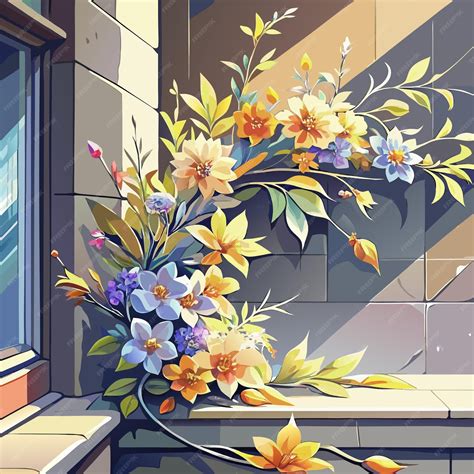 Flower Border Vector Graphics Illustration Eps Source File Format