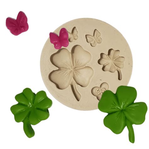 Molde trevo da sorte cód 1522 Moldes de Silicone Para Artesanato e Biscuit Simone Moldes