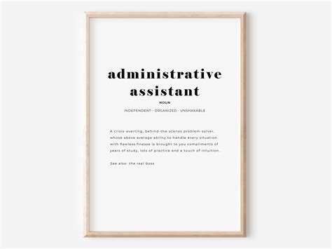 Administrative Assistant Definition Printable Wall Decor Executive