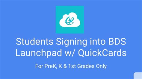 Students Signing Into Bds Launchpad With Quickcards Youtube
