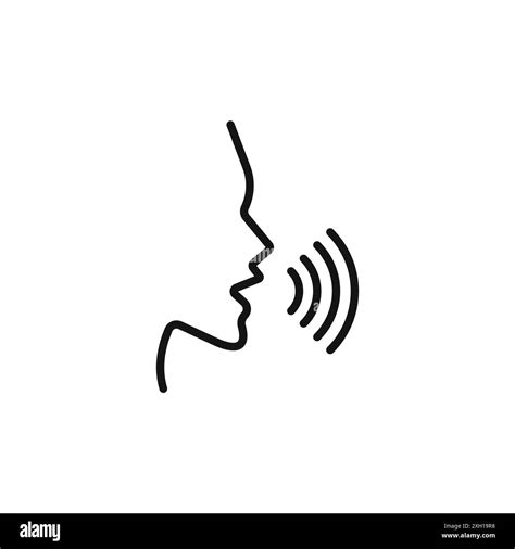 Voice Recognition Icon Logo Sign Vector Outline In Black And White Color Stock Vector Image