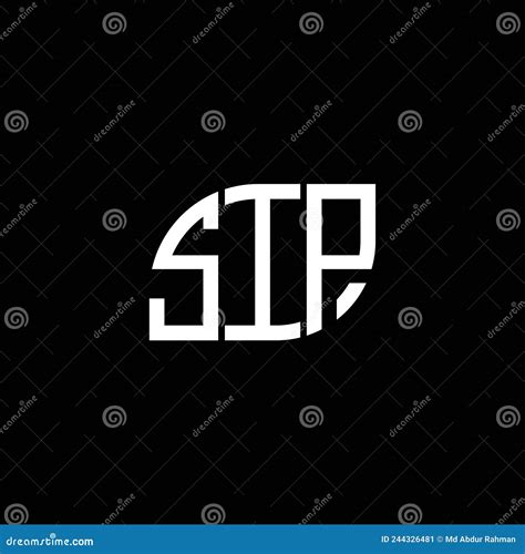 Sip Letter Logo Design On Black Background Sip Creative Initials