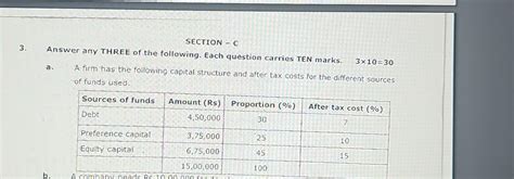 SECTION C Answer Any THREE Of The Following Chegg Com