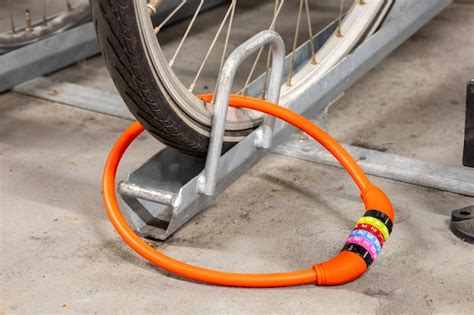 Premium Photo Bicycle Lock Code Lock On The Bicycle Wheel