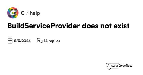 buildserviceprovider does not exist c