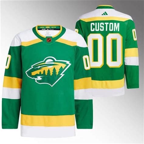 Available Get New Custom Minnesota Wild Jersey Green