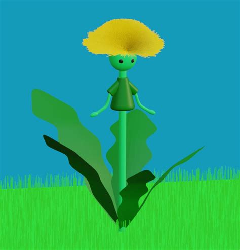3d Dandelion Blender Character Mesh Turbosquid 2087531