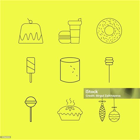 食品和飲料線性圖示集向量圖形及更多冬甩圖片 冬甩 圖示 急凍食物 Istock
