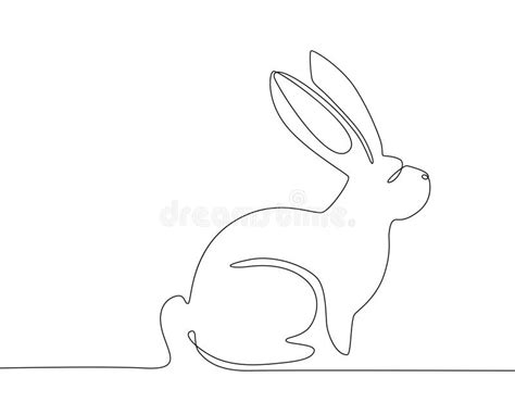 Der Osterhasen Wird Mit Einer Einzigen Zeile Gezeichnet Vektor