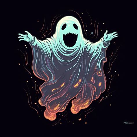 Premium Ai Image Happy Ghost Dancing On A White Background With