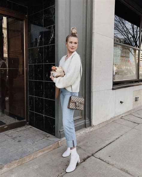 Street Style White Ankle Boots Fashion Cognoscente Fall Winter