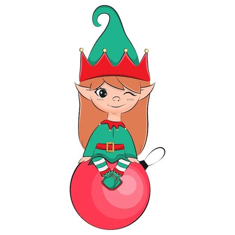 Premium Vector Cute Little Santa Helpers Christmas Elf Vector