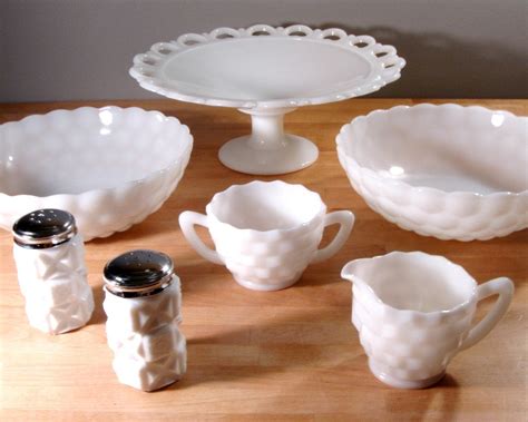 Vintage Milk Glass Dinnerware Collection Completely Functional