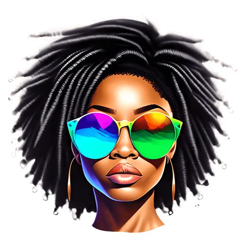 Colorful African American Hair Sunglasses Graphic · Creative Fabrica