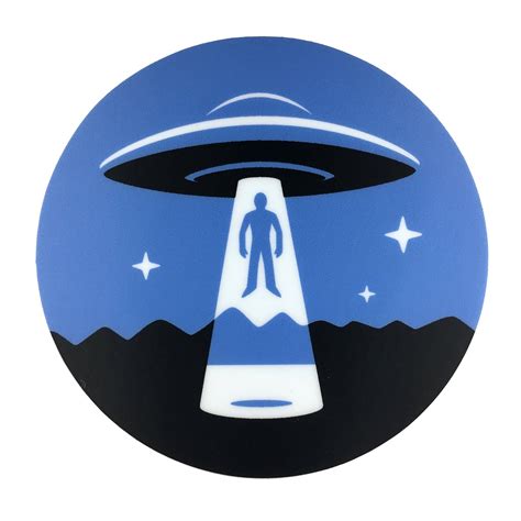 Alien Abduction Minimalist Alienufo Circle Sticker Madam