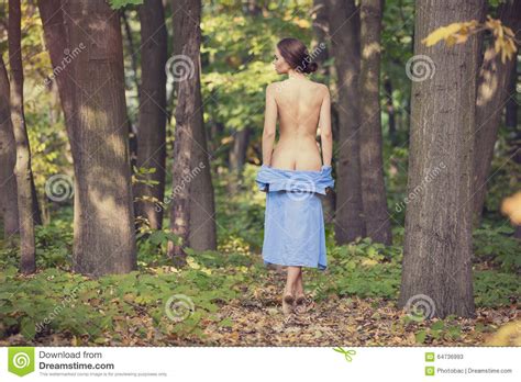 Mujer Desnuda Hermosa En Un Bosque Imagen De Archivo Imagen De