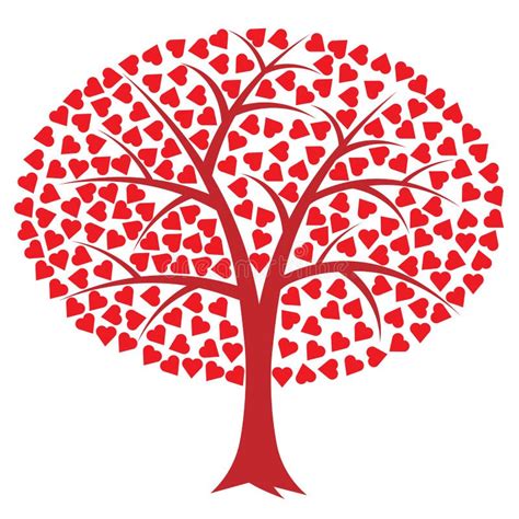 Round Love Tree Heart Texture Vector Illustration Stock Vector