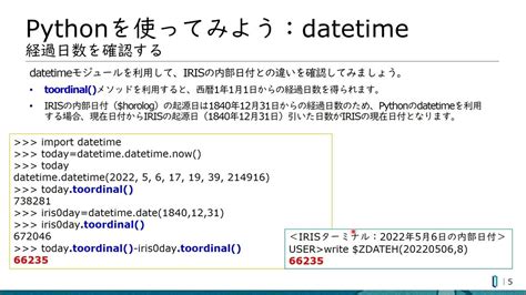 2 Irisでpythonを使ってみよう Datetimeモジュールを試す Youtube