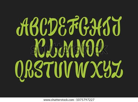 Calligraphic Vector Script Font Handwritten Brush Stock Vector Royalty