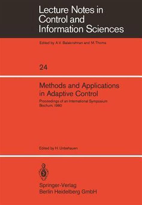 methods and applications in adaptive control 9783540102267 boeken