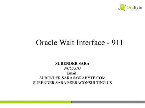 Ppt Oracle Wait Interface 911 Powerpoint Presentation Free Download Id1433258