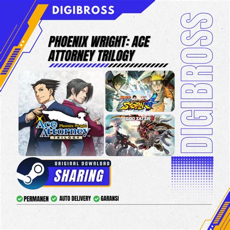Jual Bonus Steam Key Phoenix Wright Ace Attorney Trilogy Sharing