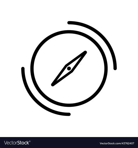 Compass Icon Simple Flat Symbol Perfect Black Vector Image