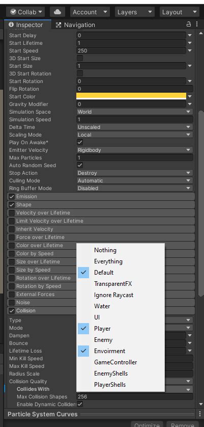 C Unity Physics Collision Metrix Doesnt Work On Particlecollisions