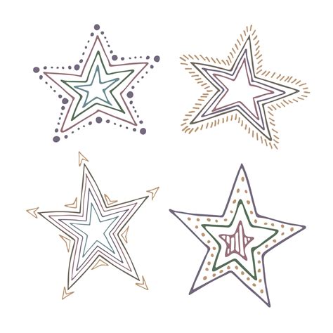 Premium Vector Vector Hand Drawn Star Clipart Doodle Set For Print