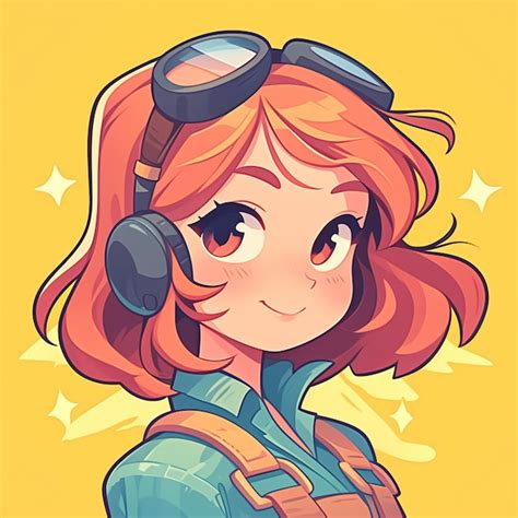 Premium Vector A Cute Chick Pilot Cartoon Style