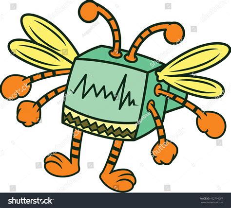 Computer Bug Cartoon Illustration Stock Vector Royalty Free 422794087