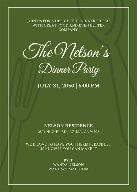Dinner Invitation Text Samples