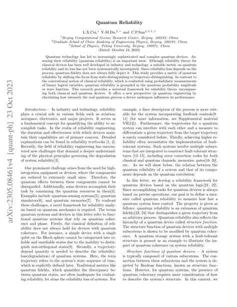 Pdf Quantum Reliability