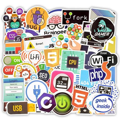 buy 100 pcs internet programming language stickers java html logo funny