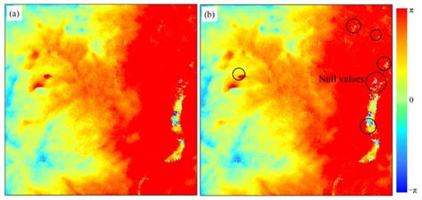 phase unwrapping results based on two types of digital elevation
