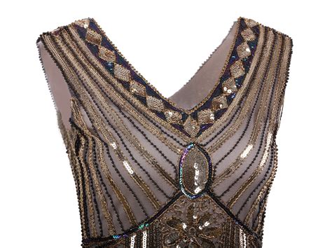 VIJIV Women 1920s Gastby Sequin Art Nouveau Embellished Fringed Flapper