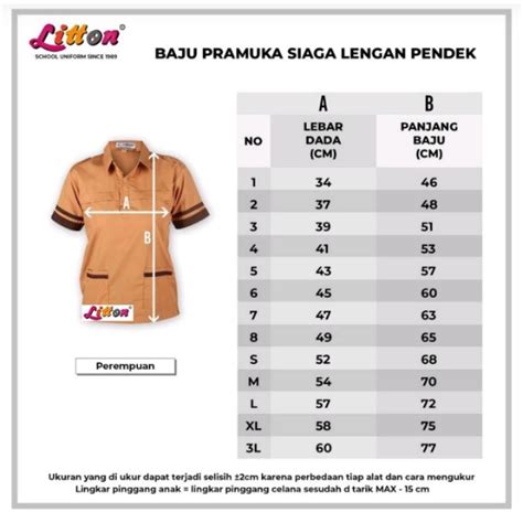 Jual Hem Pramuka Siaga Pendek Size 1 Xl Shopee Indonesia