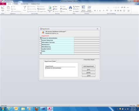 Db Hr Tracking Database Software Screenshots By Db Pros Inc