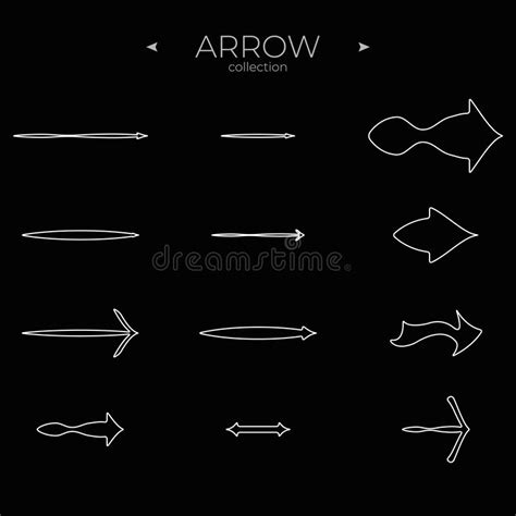 Line Arrow Icon Set Line Icons Collection Modern Vector Symbols