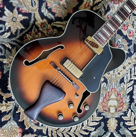 Ibanez 7 String Afj957 Hollow Body Archtop Jazz Guitar With Reverb Ibanez 7 String Afj957 Hollow Body Archtop Jazz Guitar With Reverb