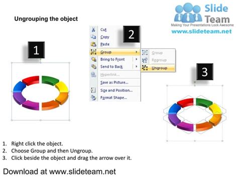 3 D Display Pie Chart Process 8 Pieces Powerpoint Diagrams And